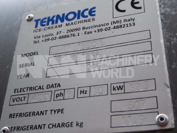 Tekno-Ice Teknofreeze FR 1600 E Ice Cream Continuous Freezer ...