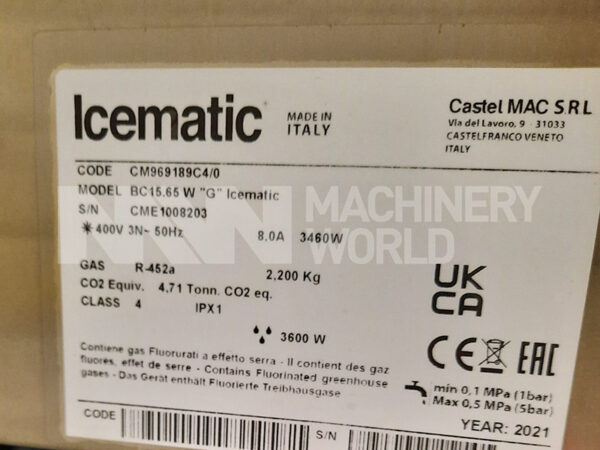 Icematic BC15.65 Blast Storage Chiller (2021) - Machinery World